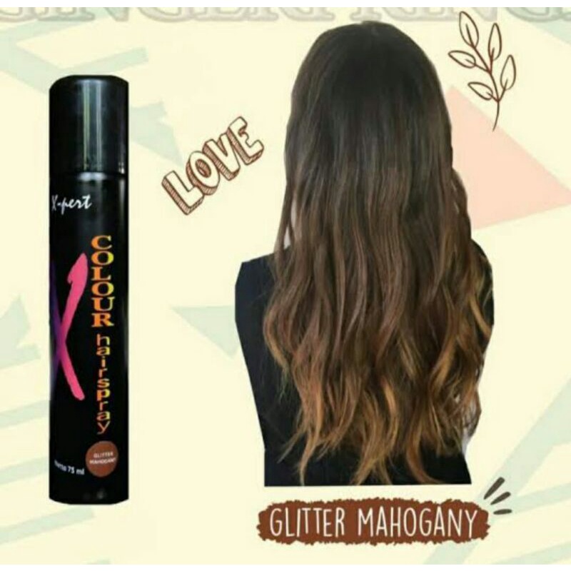Jual Gliter Mahogany Pewarna Rambut X Pert Hairspray Warna Non