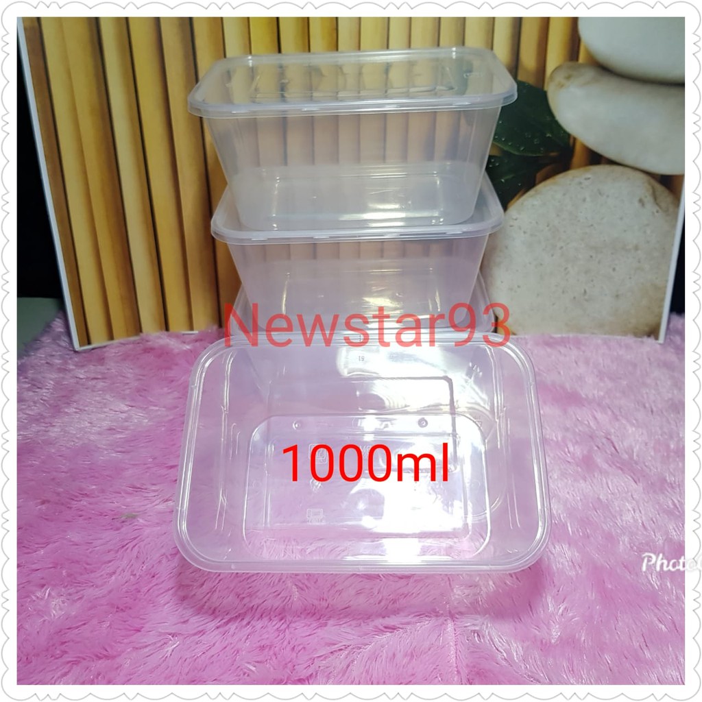 Jual Box makanan plastik / Kotak plastik 1000ML / THIN WALL FOOD (HARGA ...