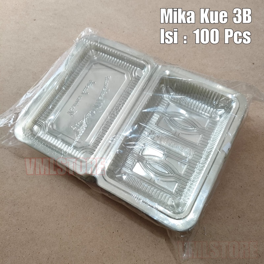 Jual (ISI 100) Mika Kue 3B / Tray Plastik Kemasan Makan Ukuran 3 3xc ...