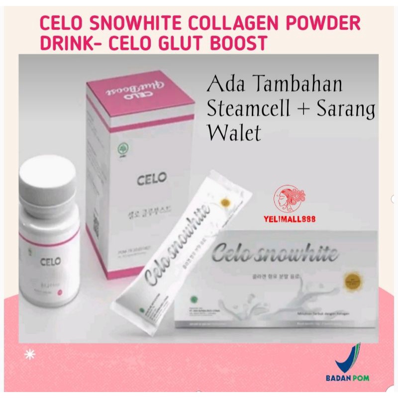 Jual Celo Snowhite JP Gluta Boost Collagen Whitening Booster Stemcell+ ...