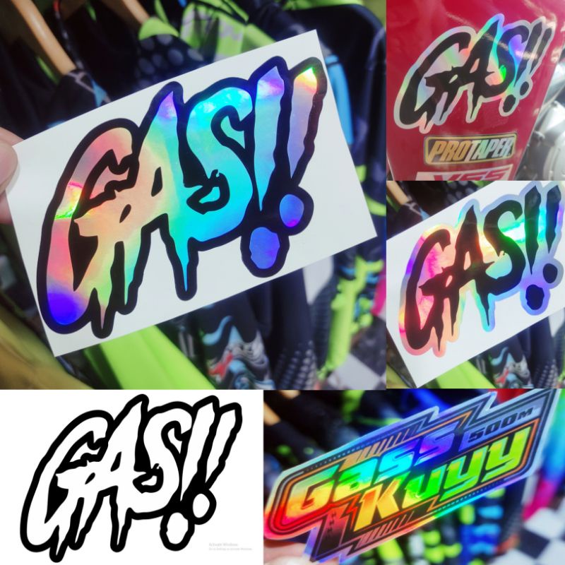 Jual Stiker GAS!! HOLOGRAM List Hitam+Laminasi+Cuting | Shopee Indonesia