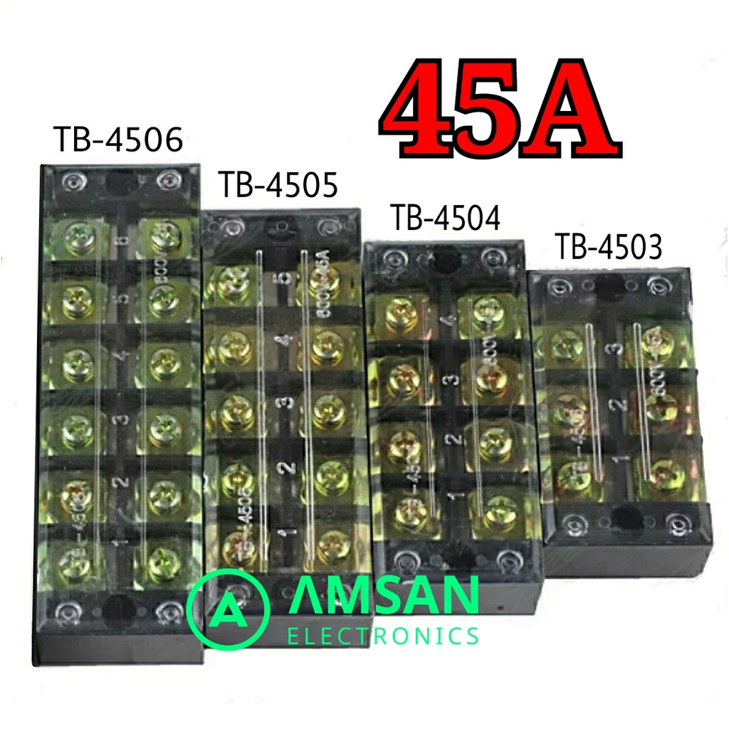 Jual Terminal Block 45A 3P 4P 5P 6P Blok TB-4503 4505 4505 4506 600V ...