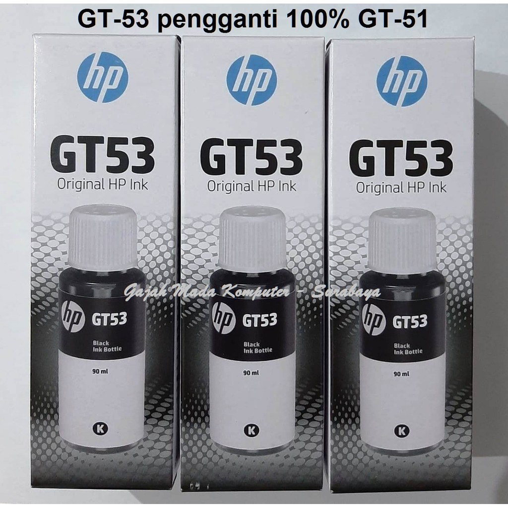 Tinta Inkjet Original HP GT 53 black GT53 gt53b MOH57AA Hitam pengganti ...