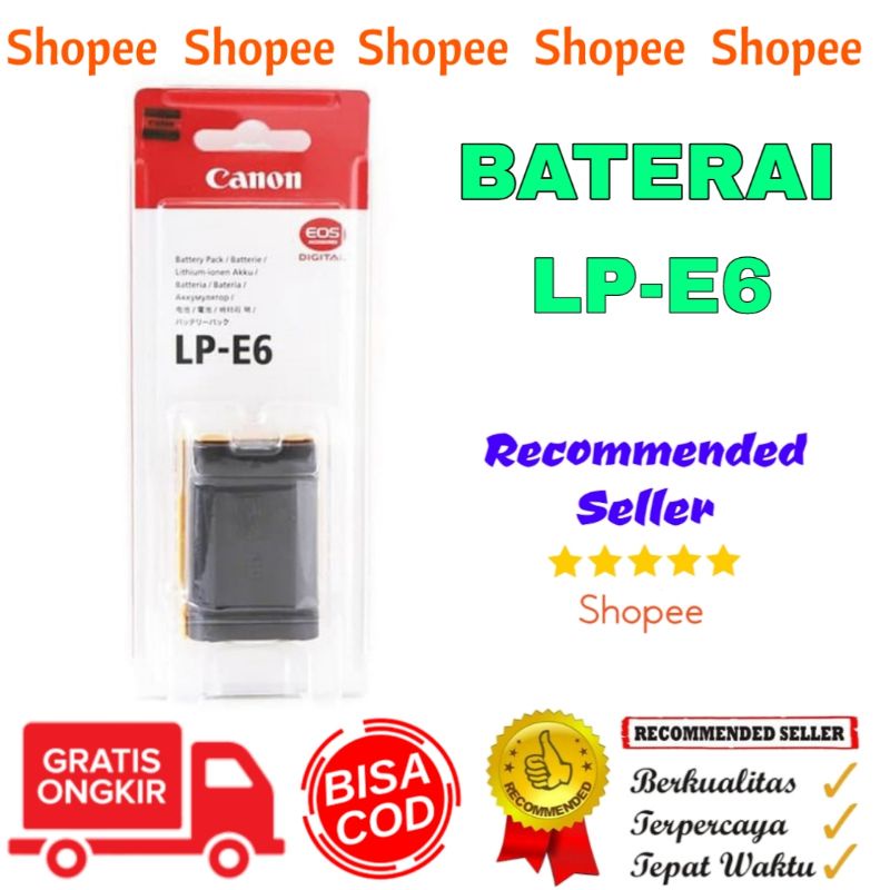 Jual Canon Battery Kamera Lp E6 Baterai For Charger Lc E6e Batrai Eos 60D 70D 80D Batrei Camera ...