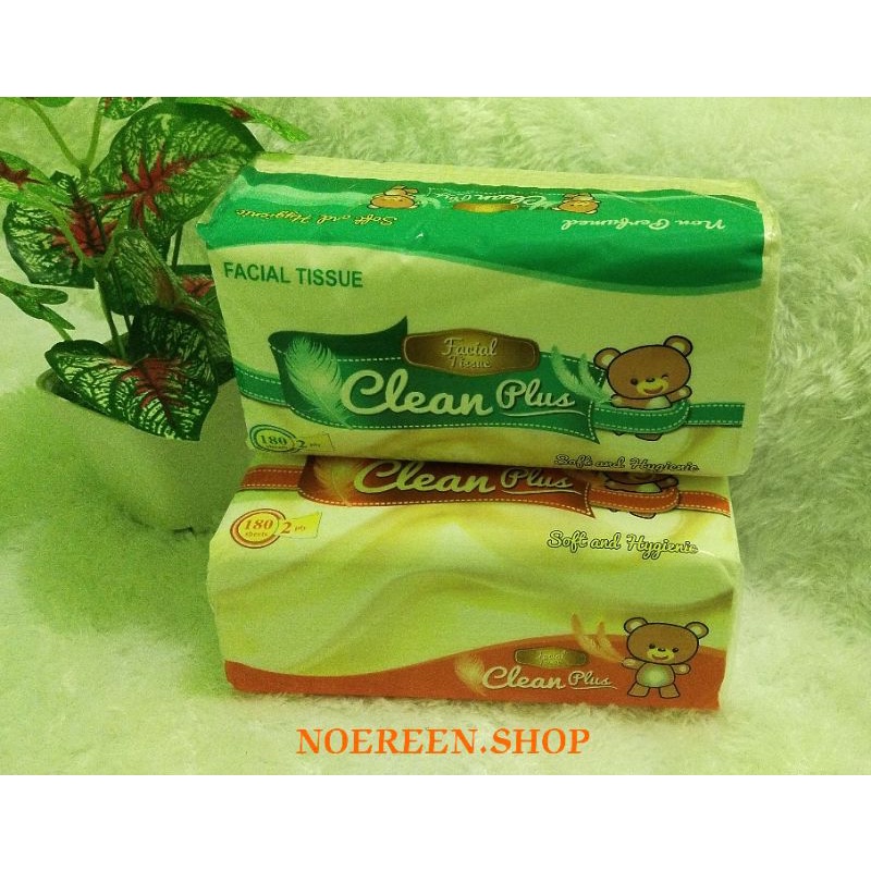 Jual PROMO MURAH !! Clean Plus Facial Tissue 180 Sheets 2 Ply | Shopee ...