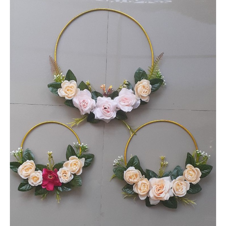 Jual Lingkaran Besi Bunga / Flower Ring Gold / Hoop besi / Flower ...