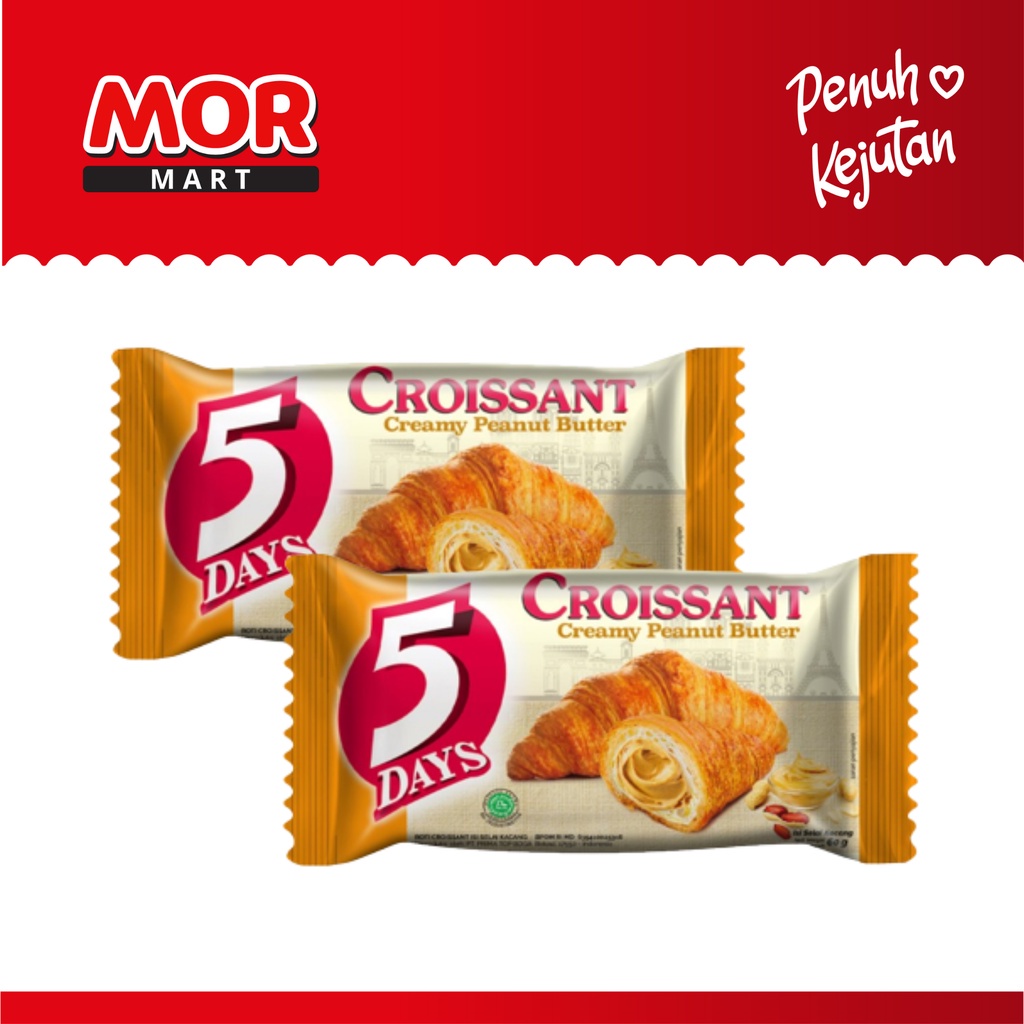 Jual DAPAT 2 5 DAYS Croissant Creamy Peanut Butter Roti Isi Saus Selai ...