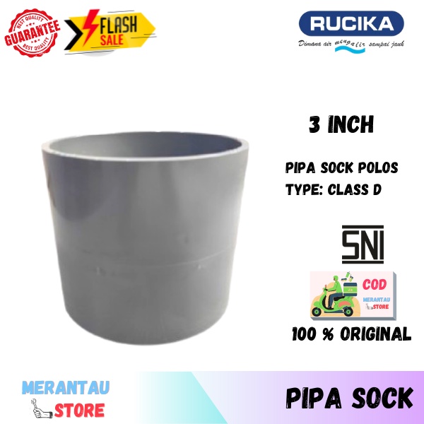 Jual Pipa Sock Polos 3 Inch Class D Rucika Pipe Shock Pipa Sok 3x3 In ...