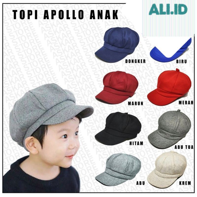 Jual Topi Apollo anak POLOS usia 1-3 tahun Indonesia|Shopee Indonesia