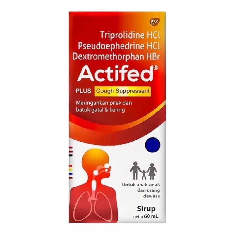 Jual Actifed Plus Cough Suppressant Merah 60ml [Ready !!] | Shopee ...