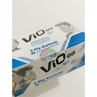 Jual Masker 3 ply VIO 99 earloop // 3 ply disposable surgical face mask ...