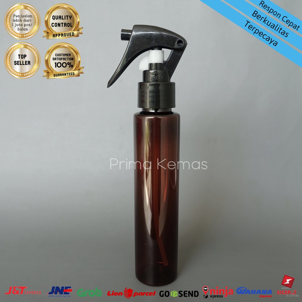 Jual Botol Trigger Spray 100 ml - botol kosmetik 100 ml - botol skincare Pet Tub H 100 ml Coklat ...