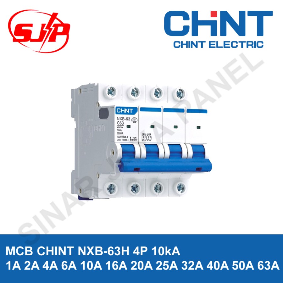 Jual MCB CHINT NXB-63H 4P 10kA 1A 2A 4A 6A 10A 16A 20A 25A 32A 40A 50A 63A ORIGINAL | Shopee ...