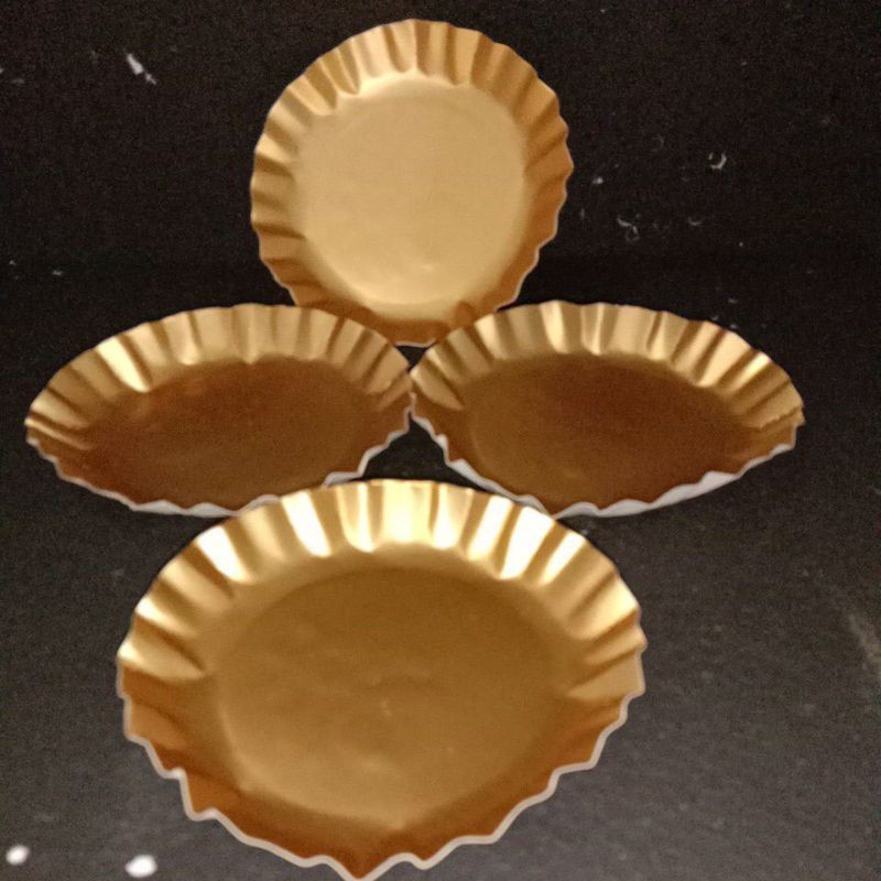 Jual 10 pcs piring mas / piring kertas mas / piring tart bulat kue ...
