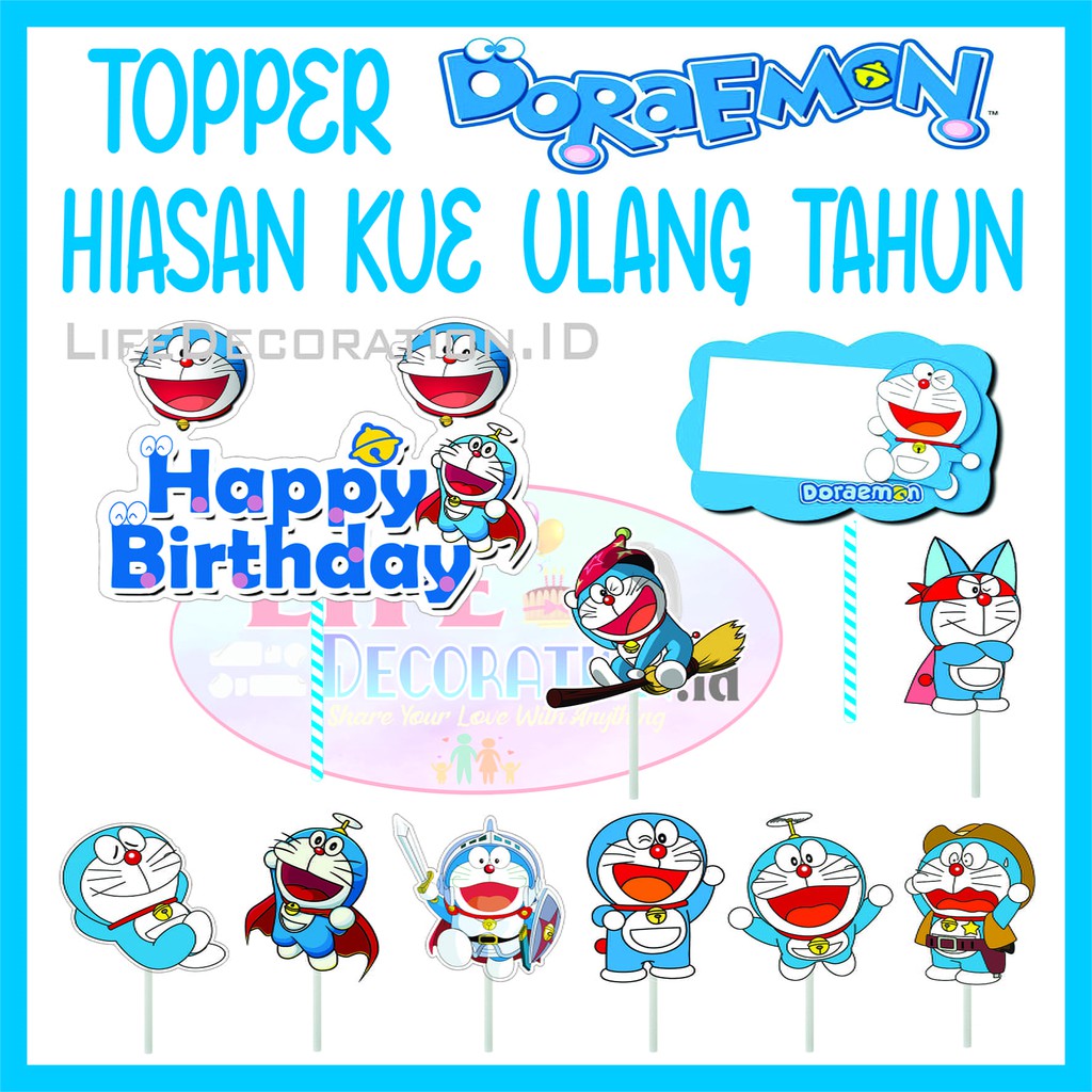 Jual TOPPER Cake / Hiasan Kue Doraemon Edition / Topper Doraemon ...