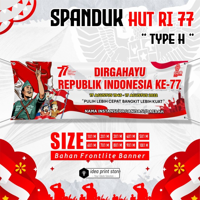 Jual SPANDUK HUT RI 8X1 METER KEMERDEKAAN AGUSTUSAN BANNER ...