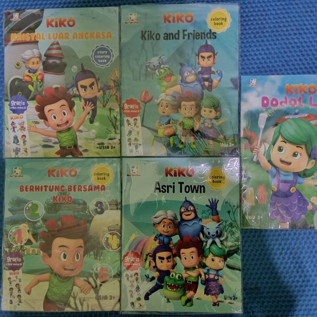 Jual Buku Mewarnai Kiko series - KIKO Story Coloring Book Bonus stiker ...