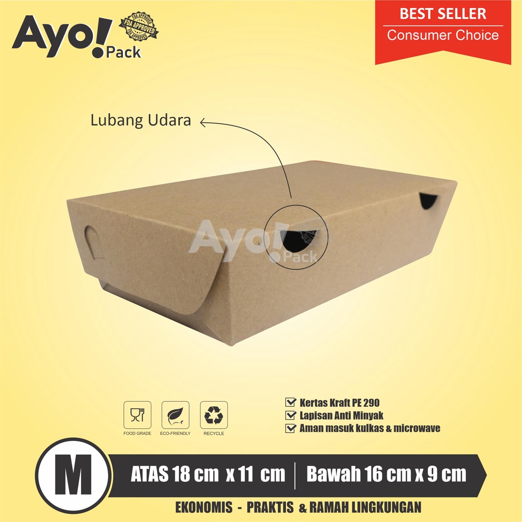 Jual Paper Lunch Box Murah Ukuran M Model Selip Laminasi Foodgarde ...