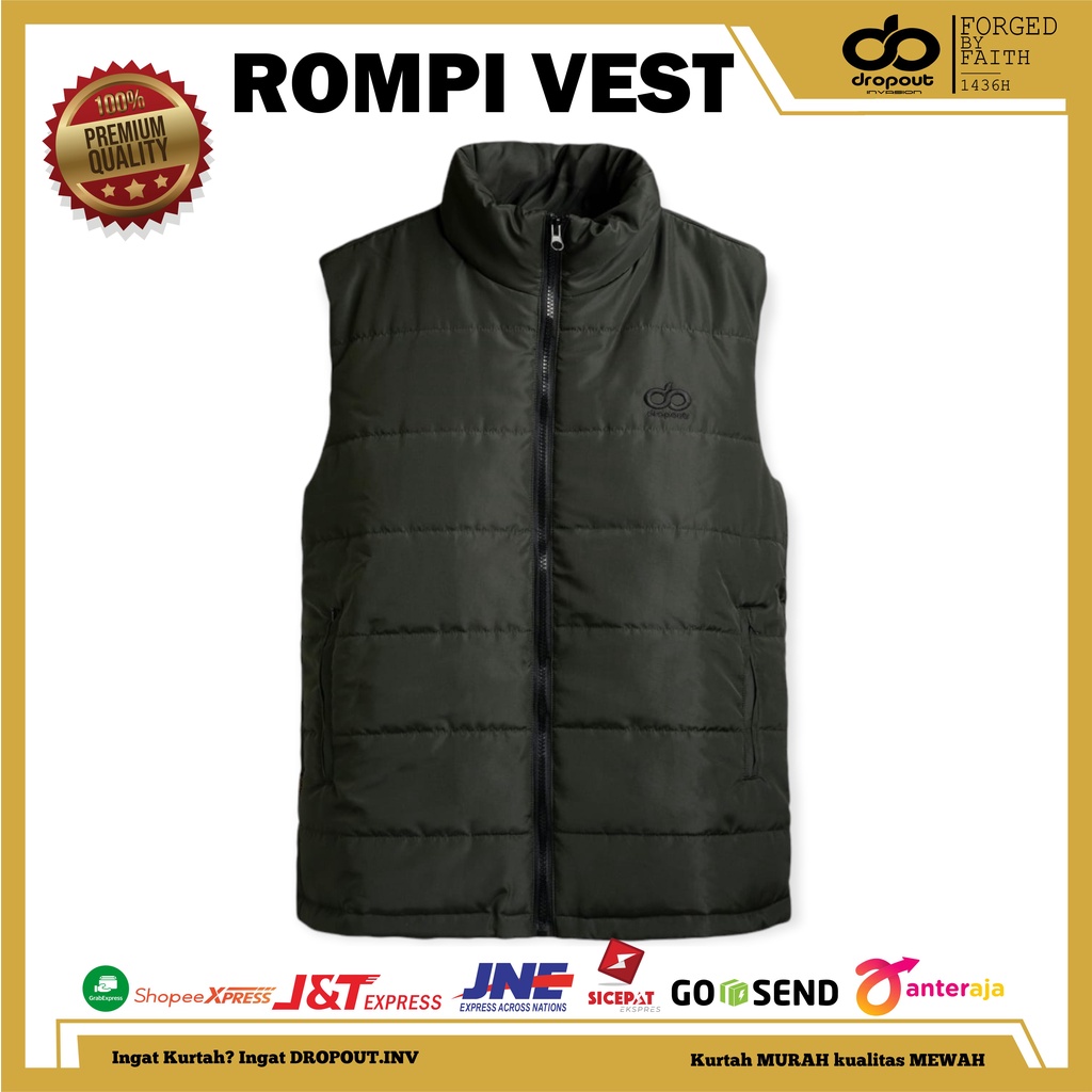 Jual ROMPI parasut Pria Rompi Motor Jaket Parasut VEST Anti Angin Rompi ...
