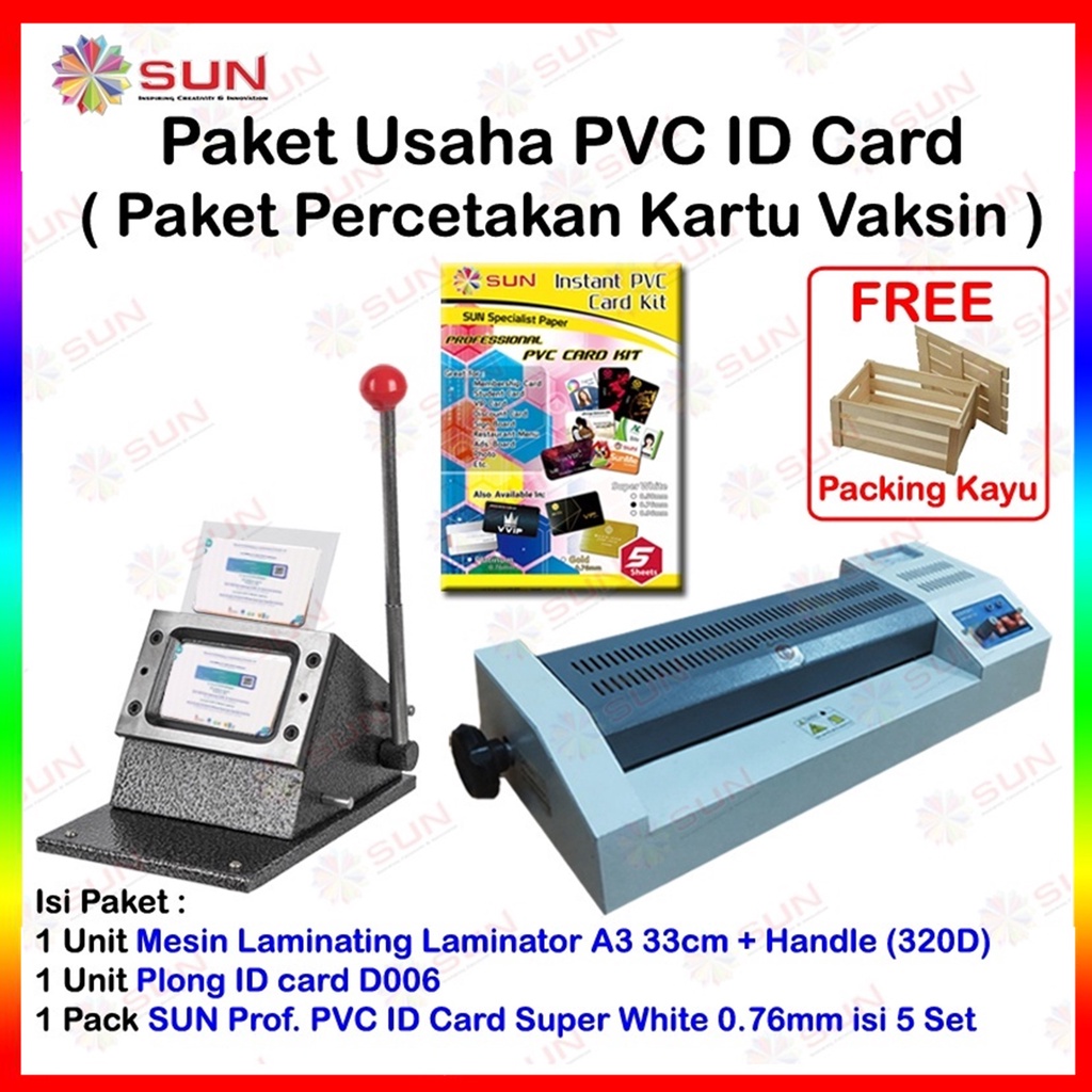 Jual Paket Usaha Cetak PVC ID Card Terdiri dari Mesin Laminating, Alat ...