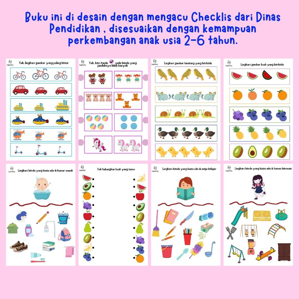 Lembar Kerja Printable Seri Toddler Worksheet Volume 01