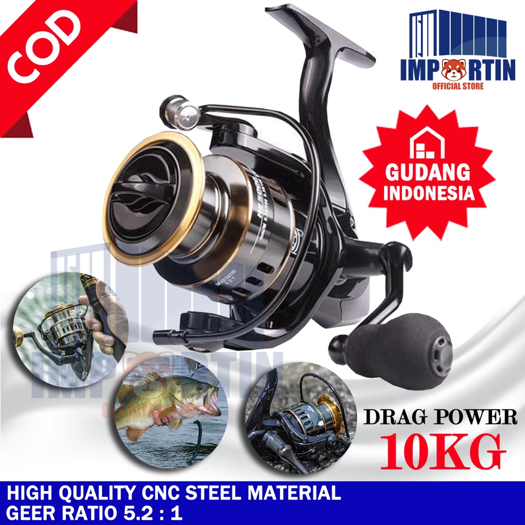Jual Reel Pancing HE1000 - 7000 10 Kg/ Reel Pancing Murah Kuat Power ...