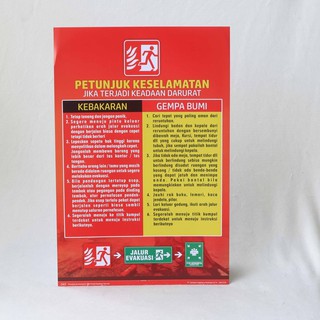 Jual Poster Pesan Keselamatan - Gempa dan Kebakaran, Poster K3, Poster ...