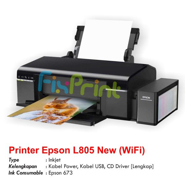 Jual PHOTO Printer Epson L805 WIFI Ink Tank (Tinta Refill 673 - 6 Warna ) | Shopee Indonesia