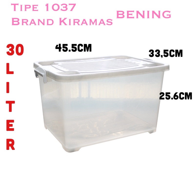 Jual Box Container Bening Transparan Kiramas Ukuran 30 Liter 1037 ...