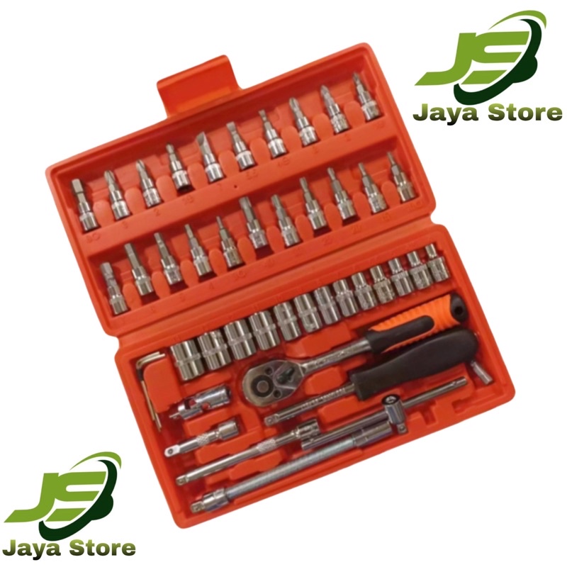 Jual KUNCI SOK SET 1/4 INCH 46PCS,OBENG KUNCI SOK SOCK SHOCK MEREK ...