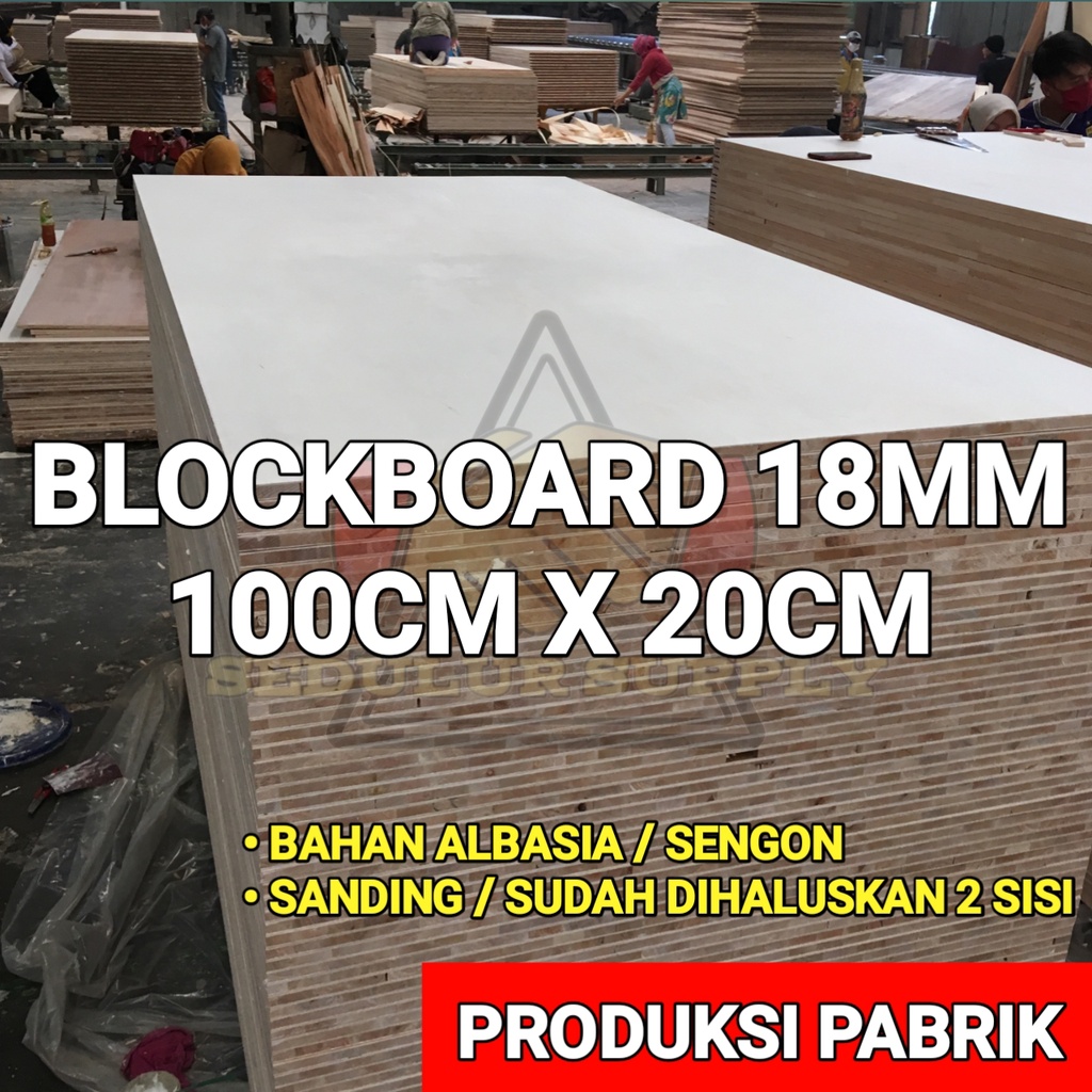 Jual PAPAN KAYU BLOCKBOARD 18MM ALBASIA UTY UKURAN 100 x 20 cm / Block ...