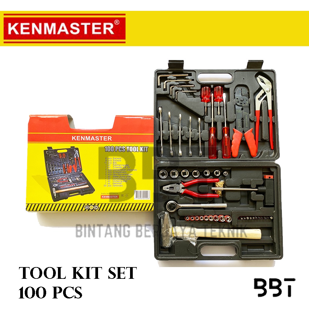 Jual Kenmaster Toolkit 100pcs / Tool Kit 100 pcs / Toolbox Tool Set ...