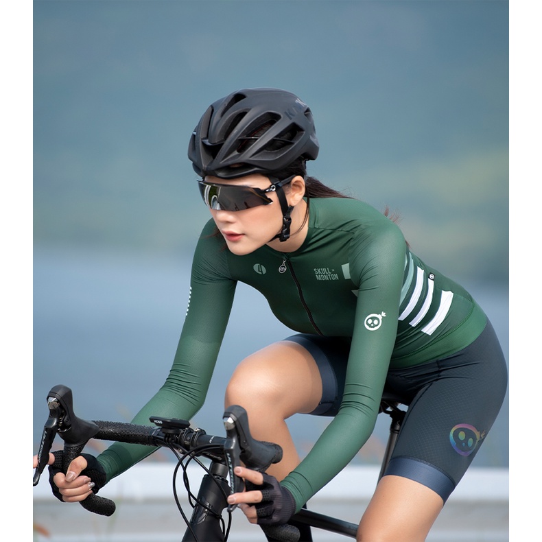 Jual baju jersey roadbike wanita pria lengan pendek dan lengan panjang SKULL MONTON WEDNESDAY ...