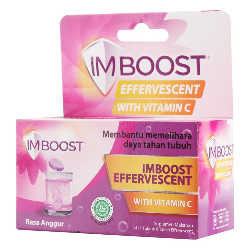 Jual IMBOOST EFFERVESCENT WITH VITAMIN C RASA ANGGUR 8`S / VITAMIN ...