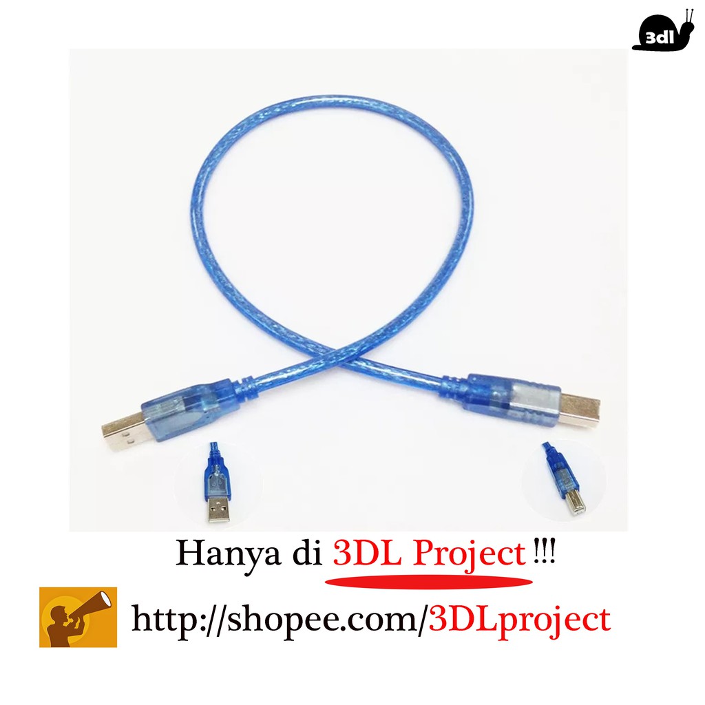 Jual Kabel USB A to B - kabel USB printer - Arduino UNO - MEGA | Shopee ...