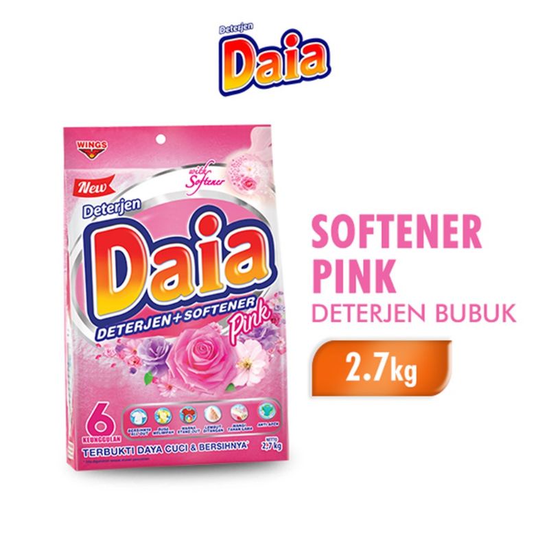 Jual Daia detergent powder bag 2.7kg softener pink deterjen bubuk 2,7kg | Shopee Indonesia
