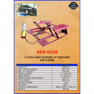 Jual Mesin Lift Angkat Mobil - 2.8 Ton Joint Scissor Lift 3Hp 380V ...