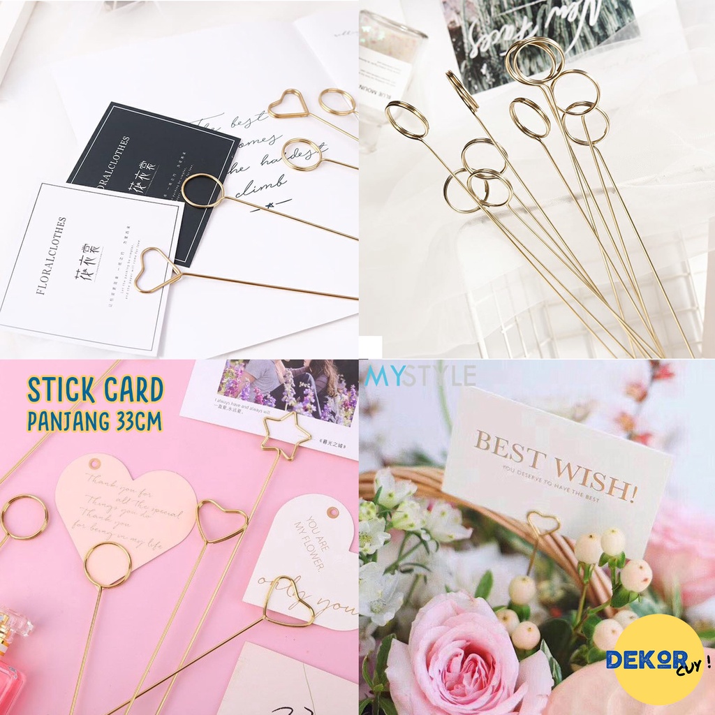Jual GOLD STICK CARD / STIK BESI UNTUK KARTU UCAPAN BUKET BUNGA / STIK ...