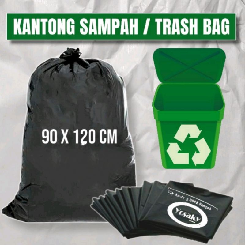 Jual Kantong Plastik Sampah / Trash Bag Hitam Ukuran 90 x 120 Yokasy ( 1 Pak ) | Shopee Indonesia