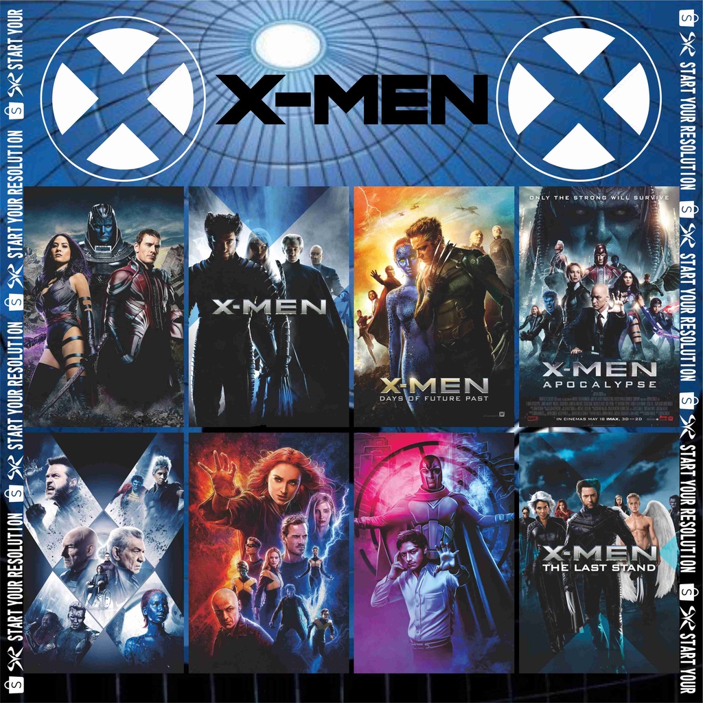 Jual Poster Film Marvel X-Men Vol.1 / Xmen / Magneto / Charles Xavier / Mystique / Jean Grey ...