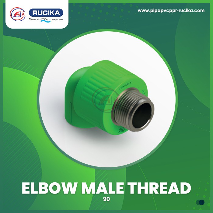 Jual Elbow Male Thread 25x1/2" / Elbow Male Thread PPR 25x1/2" / Keni Drat Luar PPR Rucika ...