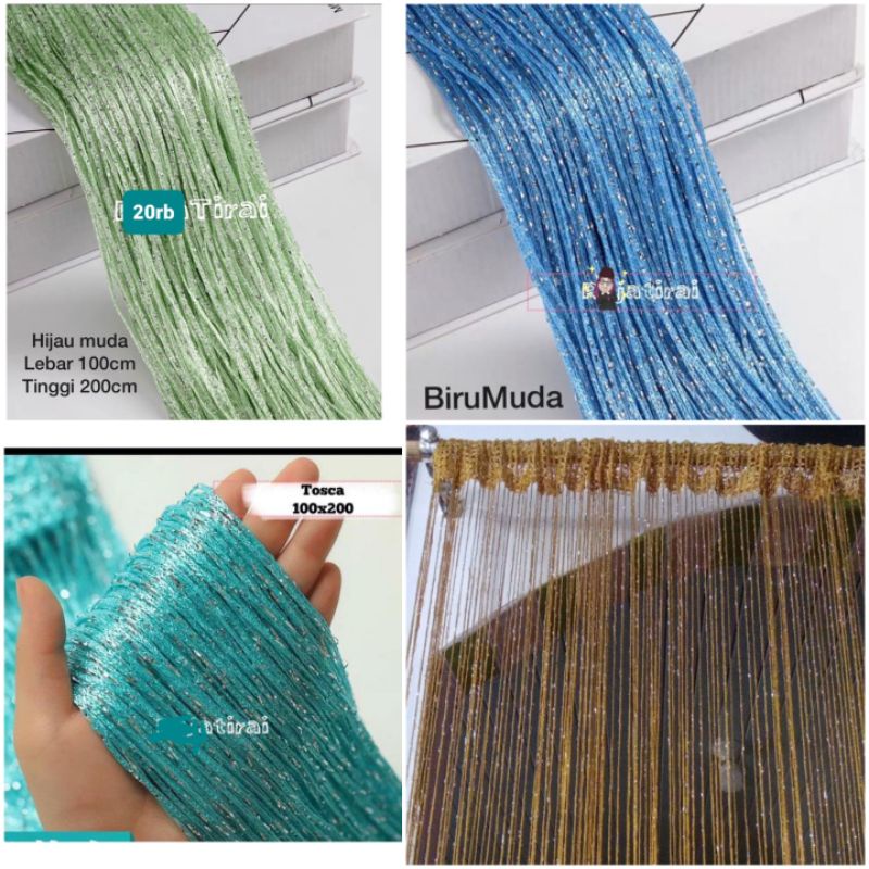 Jual Tirai Benang Glitter Ukuran 100cmx200cm realpick foto sendiri ...