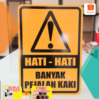 Jual Rambu Sign Hati - Hati Banyak Pejalan Kaki 35cm x 50cm Plat ...