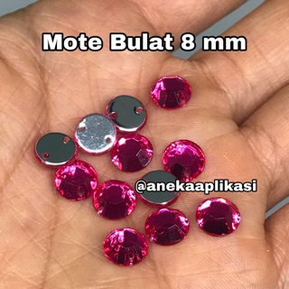 Jual 100 BIJI BATU BULAT 8 MM MOTE BATU DIAMOND RESIN PAYET KRISTAL ...