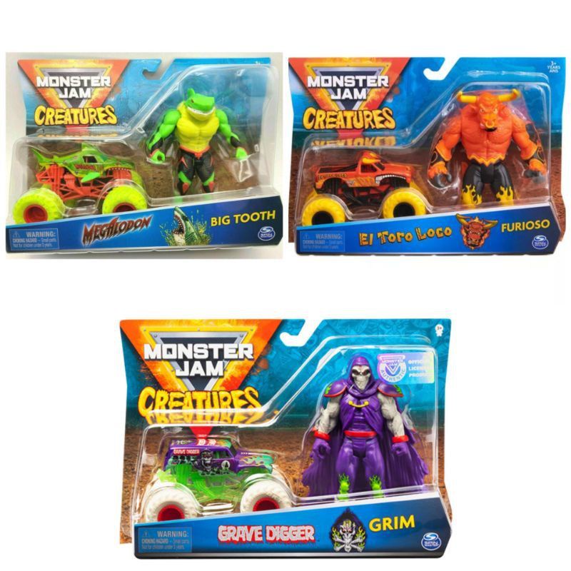Jual Monster jam creatures 1:64 scale monster truck and action figure ...