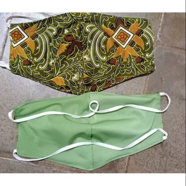 Jual TOLONG CEK STOK DULU Masker batik persit tanpa logo bolak balik ...