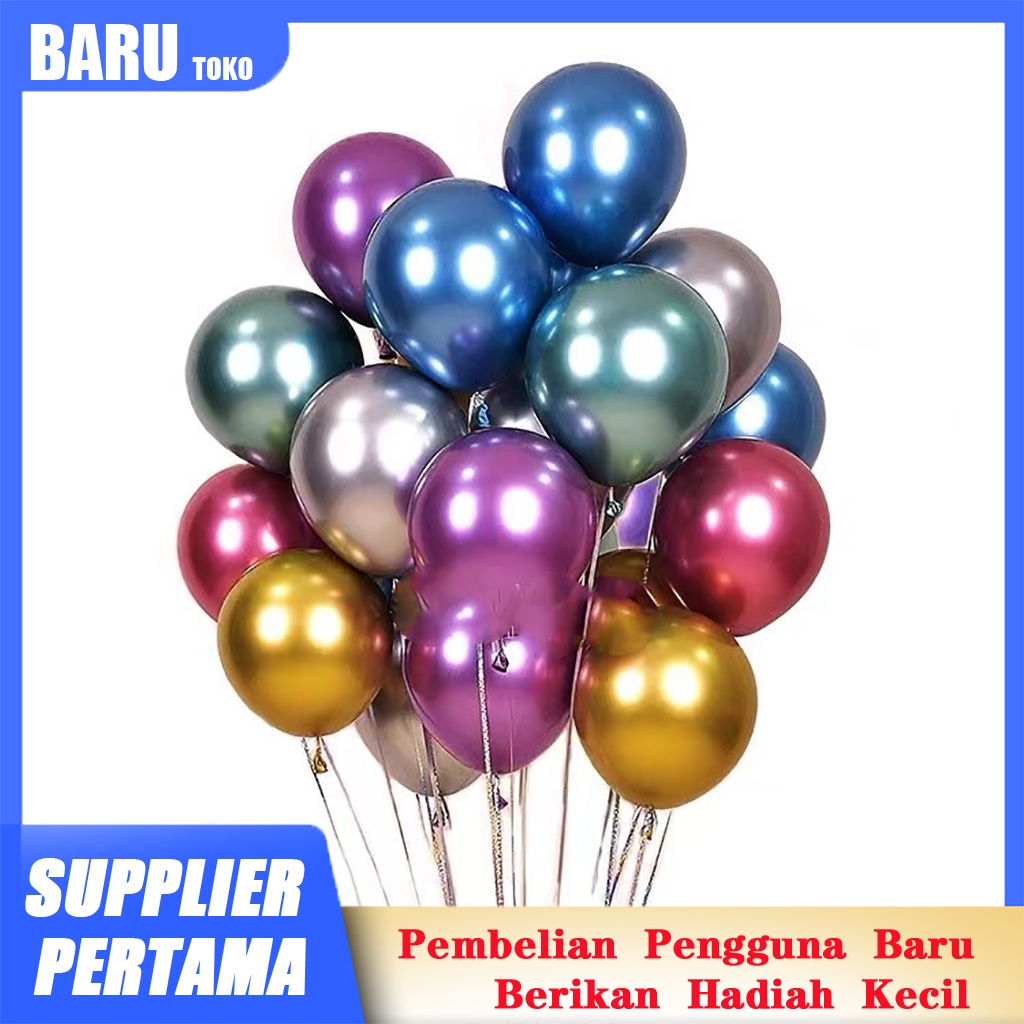 Jual Balon Logam 10 Inch Lateks Balon Pesta Balon balon balon huruf ...