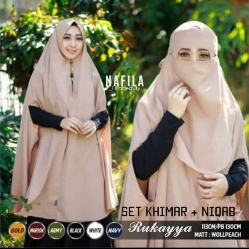 Jual Jilbab Khimar Cardy bolong lengan Bahan Wolfis Premium Free Niqab ...