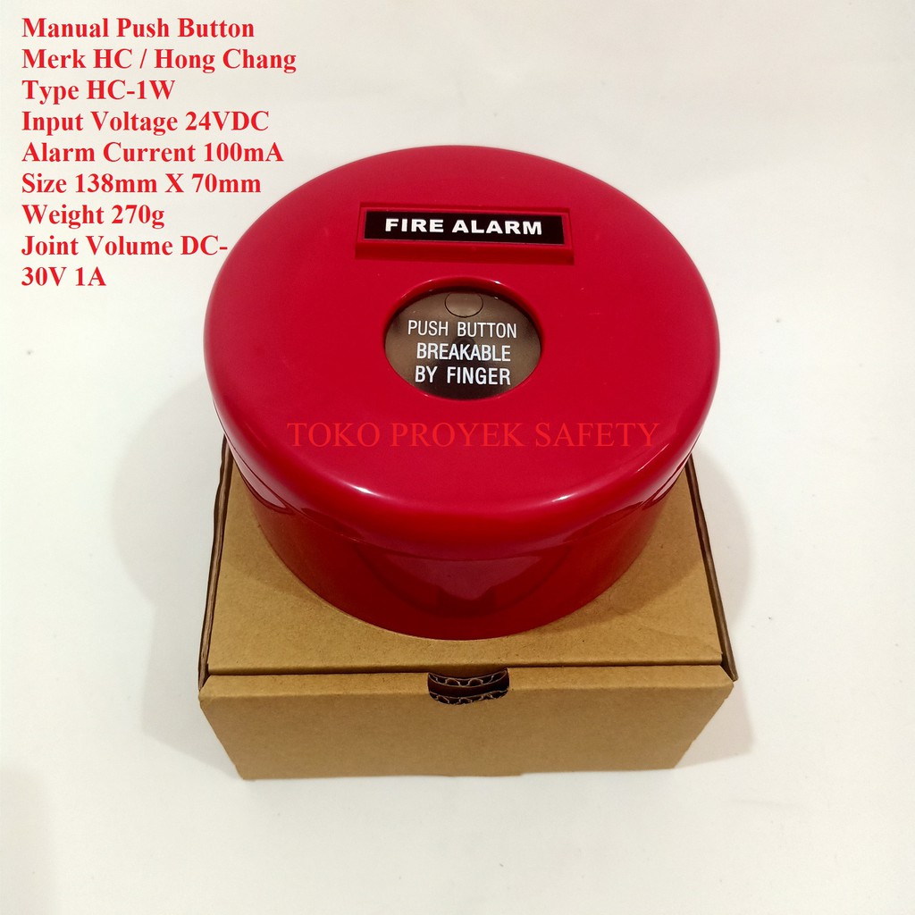 Jual Fire Alarm Manual Push Button HC-1W Hong Chang / Manual Call Point ...