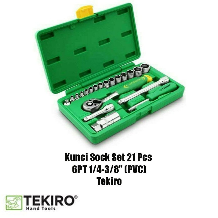 Jual Tekiro Kunci Socket Set 1/4-3/8" 21 Pcs 6 PT 1/4-3/8 Inch PVC | Shopee Indonesia